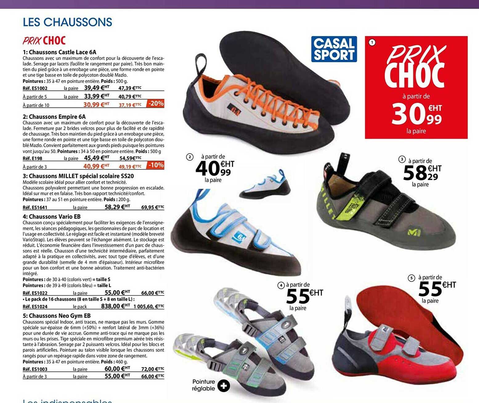 Promo Les Chaussons chez Casal Sport - iCatalogue.fr