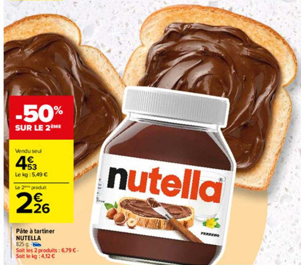 Promo Pâte à Tartiner Nutella chez Carrefour - iCatalogue.fr
