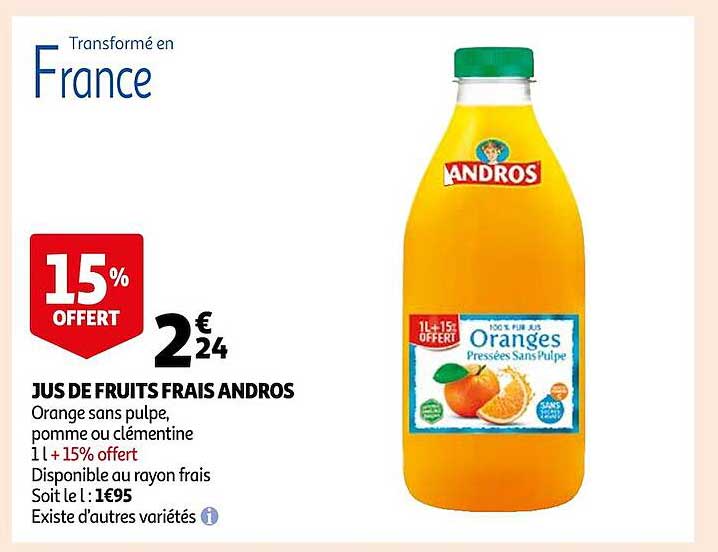 Promo Jus De Fruits Frais Andros chez Auchan - iCatalogue.fr