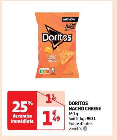 Promo Doritos Nacho Cheese chez Auchan - iCatalogue.fr
