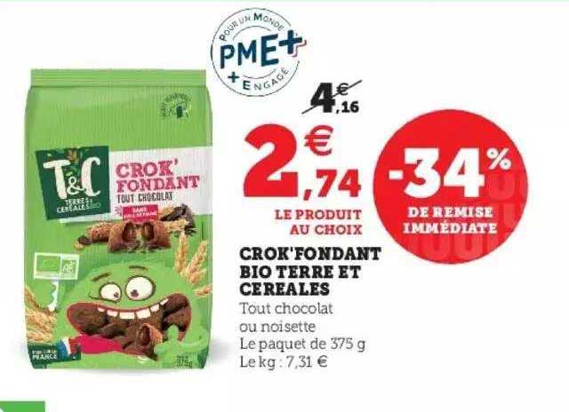 Promo Crok'fondant Bio Terre Et Céréales chez Super U - iCatalogue.fr
