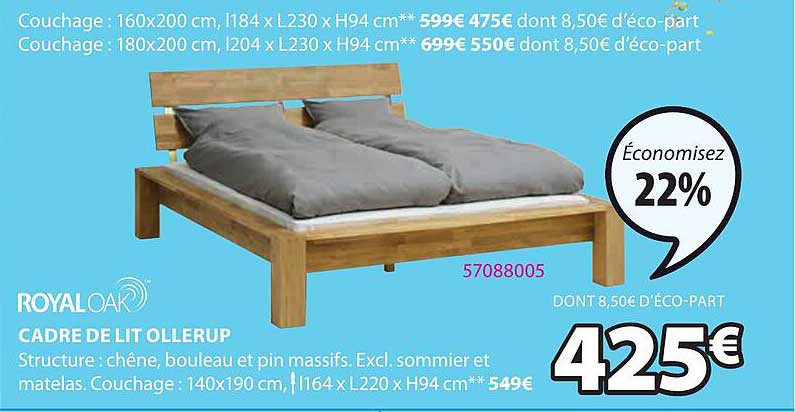 Promo Royal Oak Cadre De Lit Ollerup chez JYSK - iCatalogue.fr