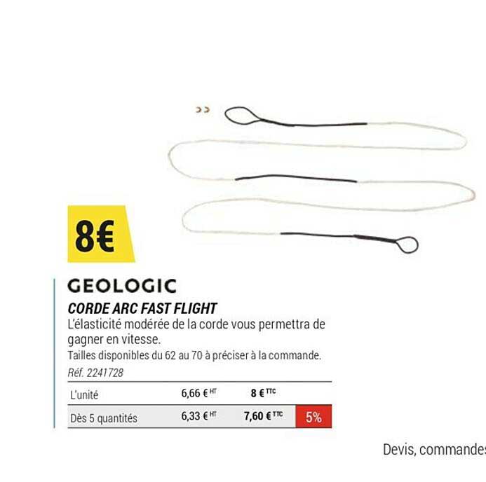 Promo Corde Arc Fast Flight Géologic chez Decathlon - iCatalogue.fr