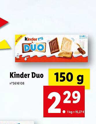 Promo Kinder Duo chez Lidl - iCatalogue.fr