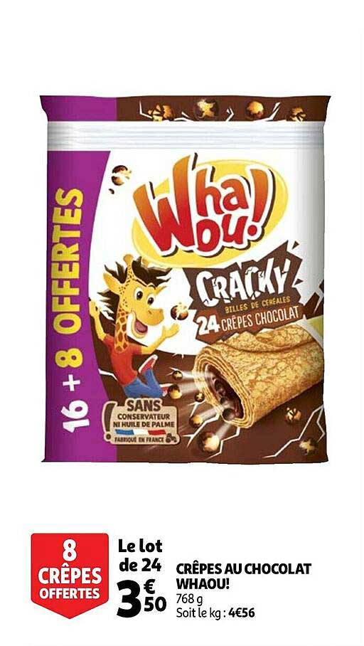 Promo Crêpes Au Chocolat Whaou! chez Auchan - iCatalogue.fr