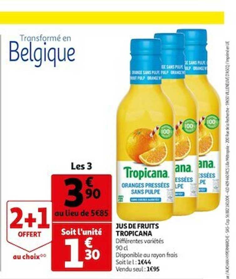 Promo Jus De Fruits Tropicana 2+1 Offert Au Choix chez Auchan ...