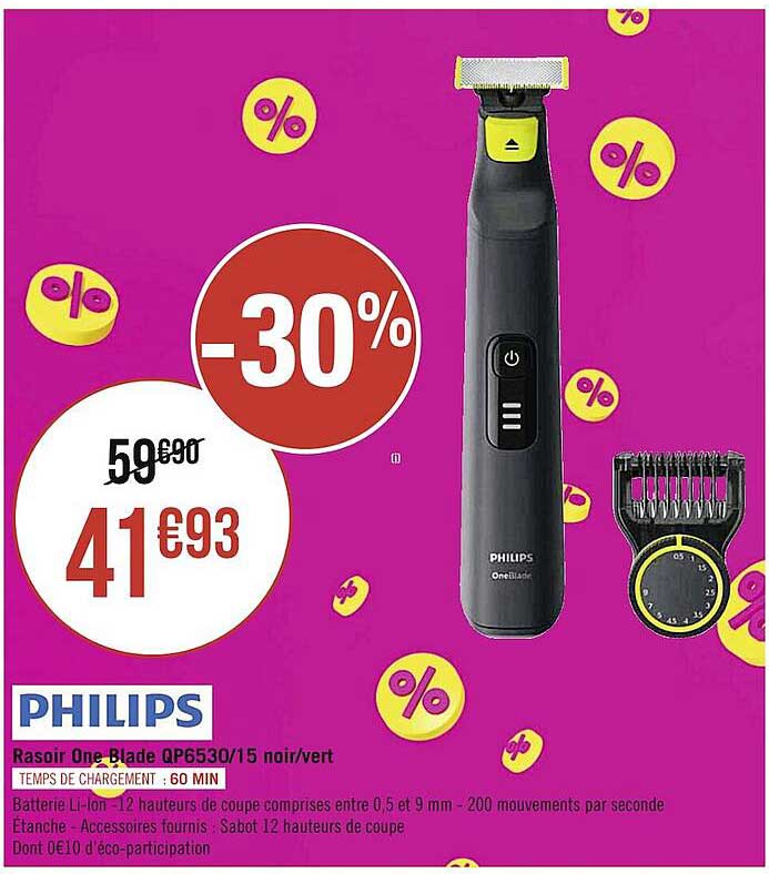 Offre Rasoir électrique "philips One Blade" chez E Leclerc