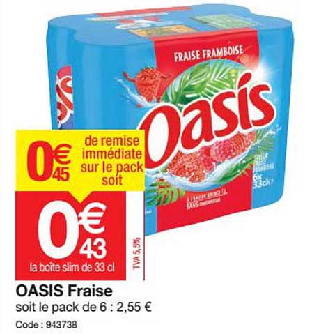 Promo Oasis Fraise chez Promocash - iCatalogue.fr