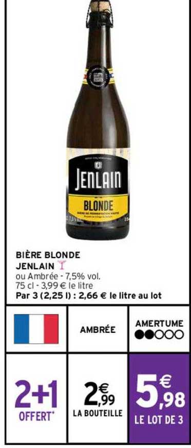 Promo Bière Blonde Jenlain chez Intermarché Contact - iCatalogue.fr