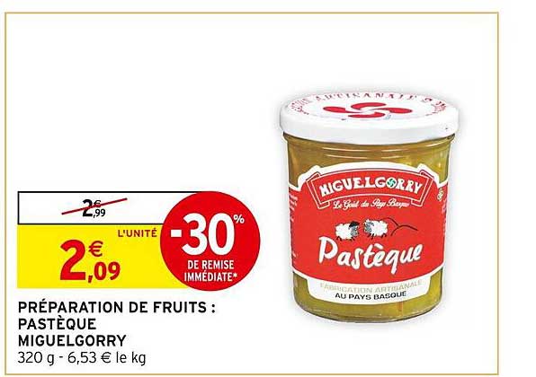Promo Préparation De Fruits : Pastèque Miguelgorry chez Intermarché ...