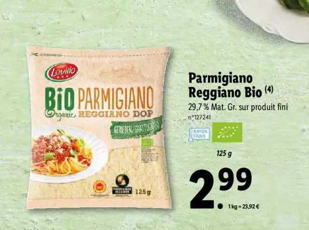 Promo Parmigiano Reggiano Bio chez Lidl - iCatalogue.fr