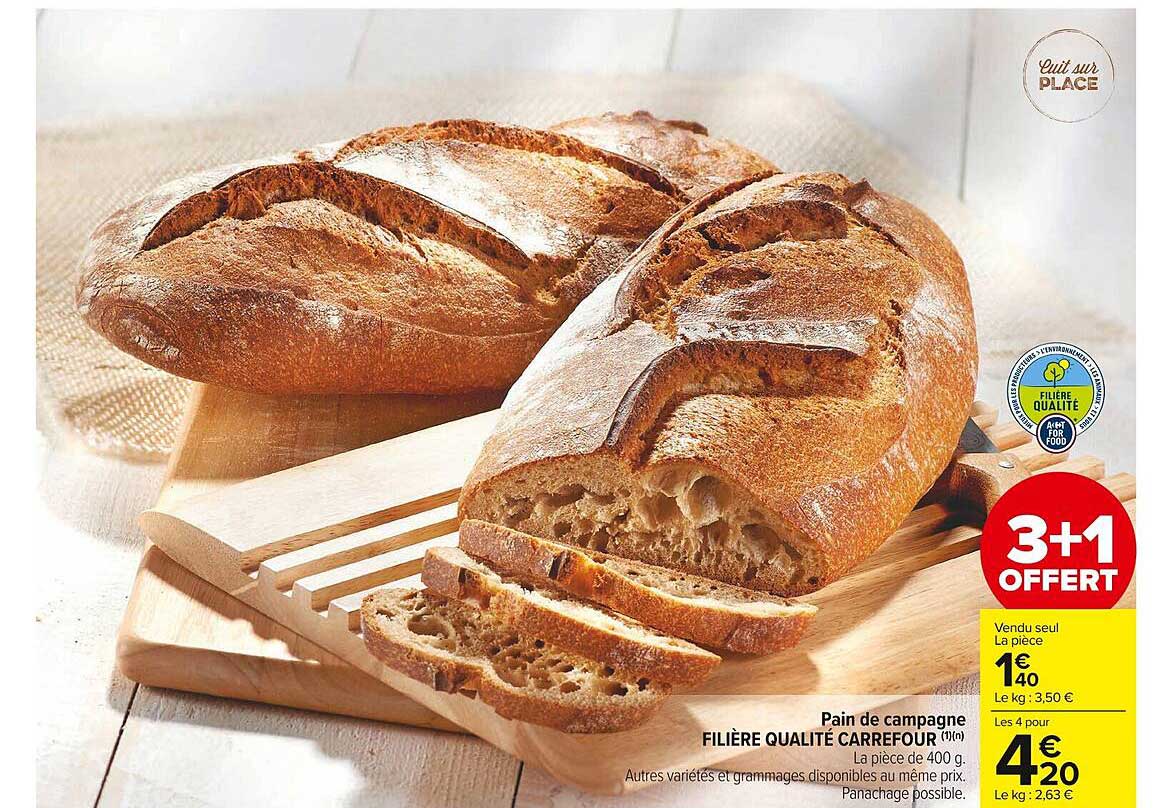 Promo Pain De Campagne Filière Qualité Carrefour chez Carrefour Market ...