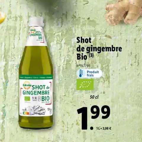 Promo Shot De Gingembre Bio chez Lidl - iCatalogue.fr