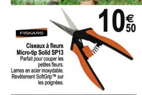Promo Ciseaux à Fleurs Micro-tip Solid Sp13 Fiskars chez Tridôme - iCatalogue.fr