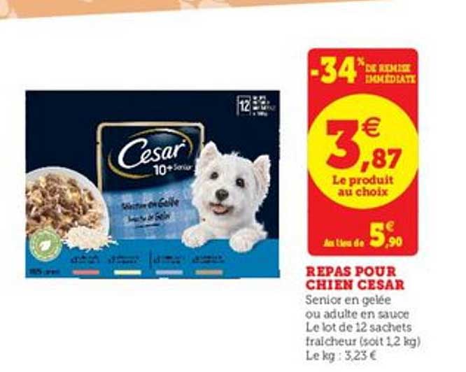 Promo Repas Pour Chien Cesar chez Hyper U - iCatalogue.fr