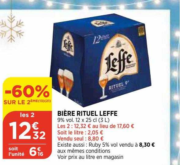 Promo Bière Rituel Leffe -60% Sur Le 2ème chez Bi1 - iCatalogue.fr