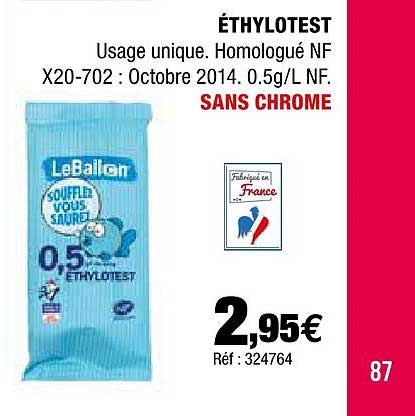 Promo éthylostest Leballon chez Autobacs - iCatalogue.fr