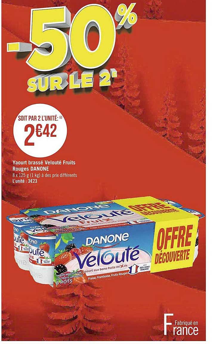 Promo Yaourt Brassé Velouté Fruits Rouges Danone chez Casino ...