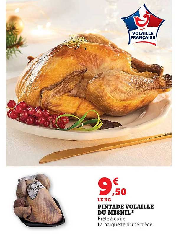 Promo Pintade Volaille Du Mesnil chez Super U - iCatalogue.fr