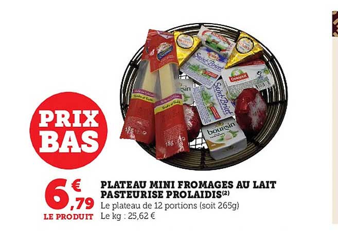 Promo Plateau Mini Fromages Au Lait Pasteurisé Prolaidis chez Super U ...