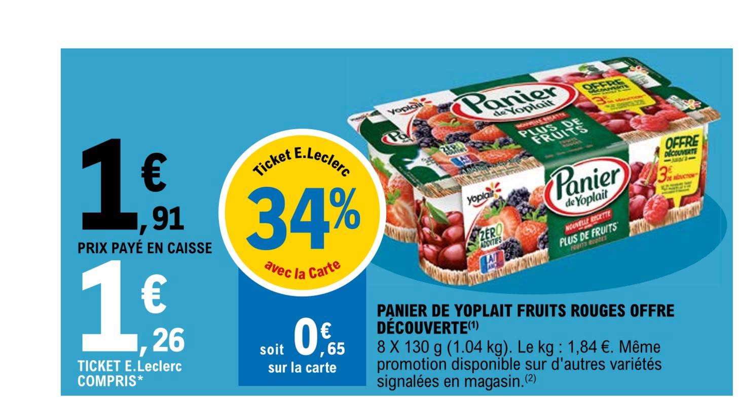 Promo Panier De Yoplait Fruit Rouges Offre Découverte chez E.Leclerc ...