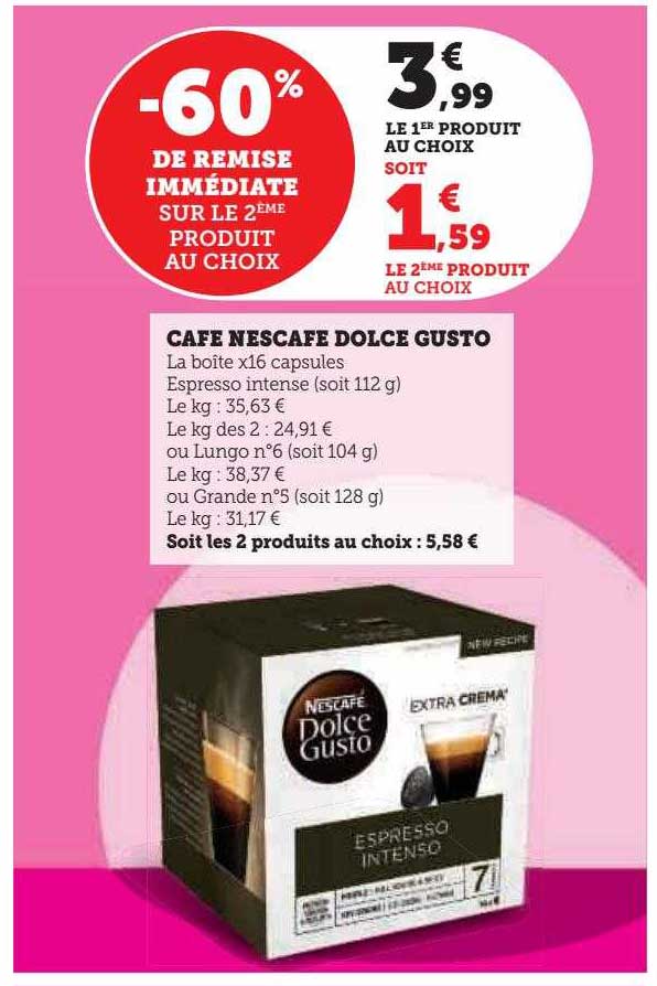 Promo Café Nescafé Dolce Gusto chez Hyper U - iCatalogue.fr