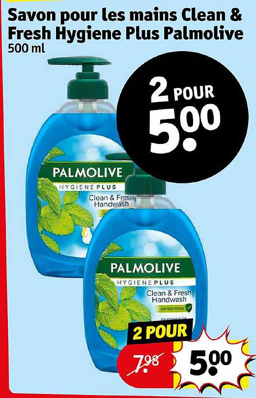 Promo Savon Pour Les Mains Clean & Fresh Hygiène Plus Palmolive chez ...