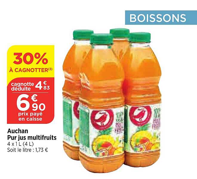 Promo Auchan Pur Jus Multifruits chez Maximarché - iCatalogue.fr