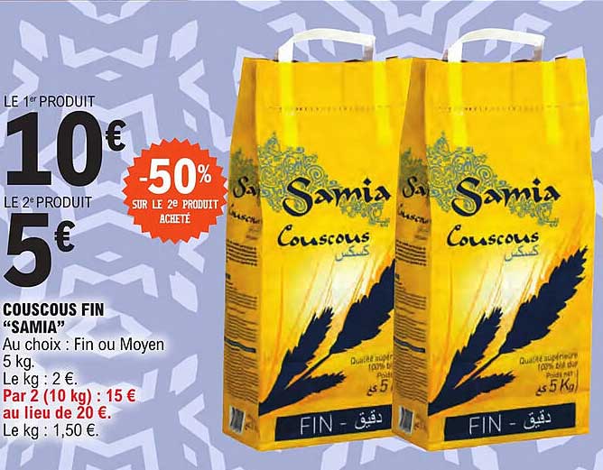 Promo Couscous Fin "samia" chez E.Leclerc - iCatalogue.fr
