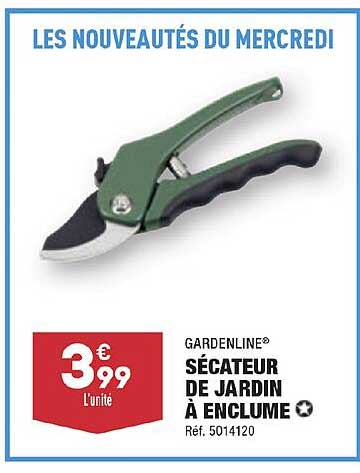 Promo Gardenline Sécateur De Jardin à Enclume chez Aldi - iCatalogue.fr