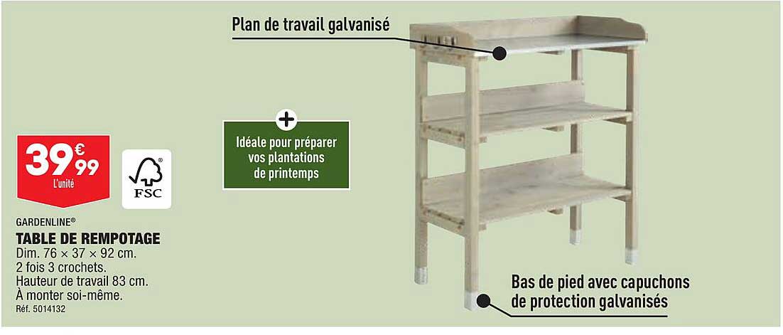 Promo Gardenline Table De Rempotage chez Aldi - iCatalogue.fr