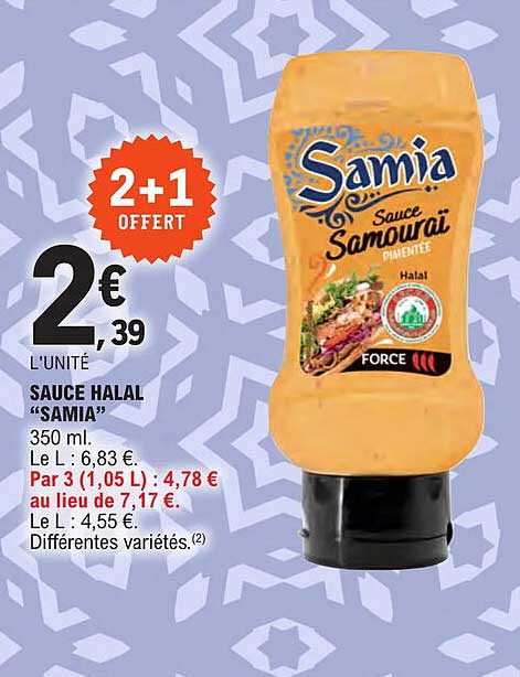 Promo Sauce Halal "samia" chez E.Leclerc - iCatalogue.fr