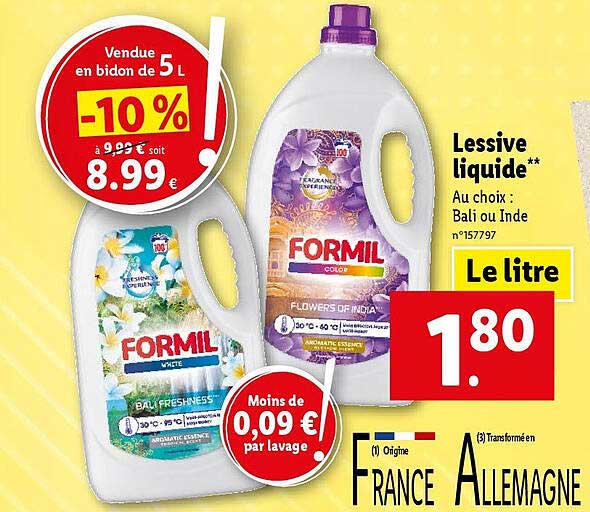 Promo Lessive Liquide Formil chez Lidl - iCatalogue.fr