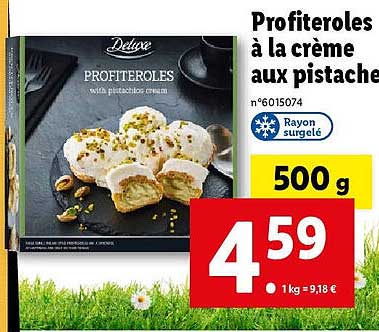 Promo Profiteroles à La Crème Aux Pistaches Deluxe chez Lidl ...