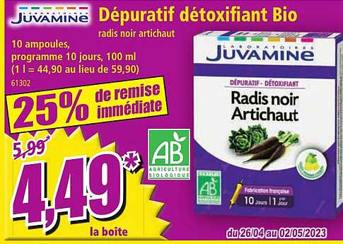 Promo Dépuratif Détoxifiant Bio Juvamine chez Norma - iCatalogue.fr