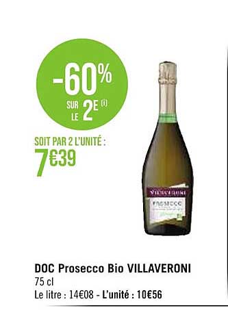 Promo Doc Prosecco Bio Villaveroni chez Casino Supermarchés - iCatalogue.fr