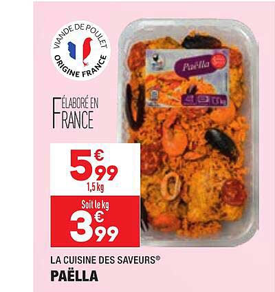 Promo Paëlla La Cuisine Des Saveurs chez Aldi - iCatalogue.fr