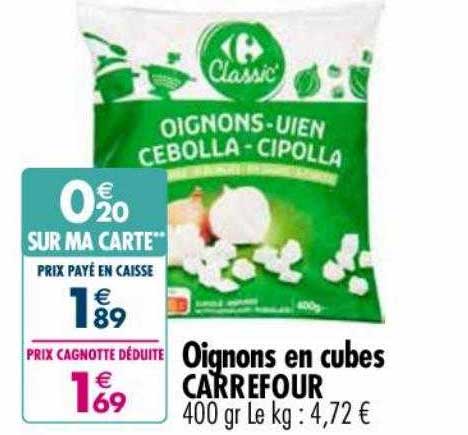 Promo Oignons En Cubes Carrefour chez Carrefour Market - iCatalogue.fr