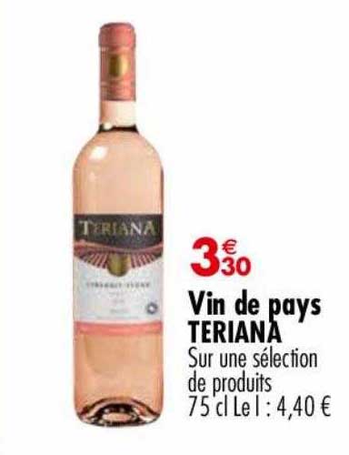 Promo Vin De Pays Teriana chez Carrefour - iCatalogue.fr