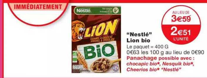 Promo "nestlé" Lion Bio chez Monoprix - iCatalogue.fr