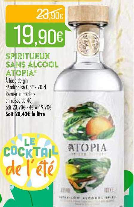 Promo Spiritueux Sans Alcool Atopia chez Match - iCatalogue.fr
