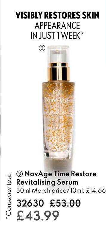 Promo Novage Time Restore Revitalising Serum chez Oriflame - iCatalogue.fr