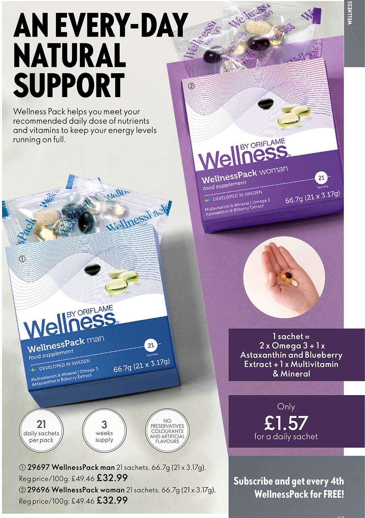 Promo Wellness Pack Ma, Wellness Pack Woman chez Oriflame - iCatalogue.fr