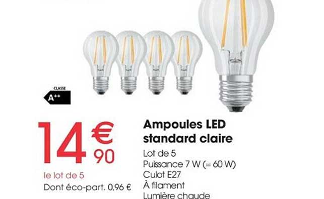 Promo Ampoules Led Standard Claire chez Brico Pro - iCatalogue.fr