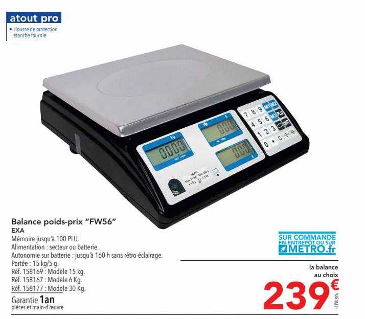 Offre Balance Poids-prix Exa chez METRO