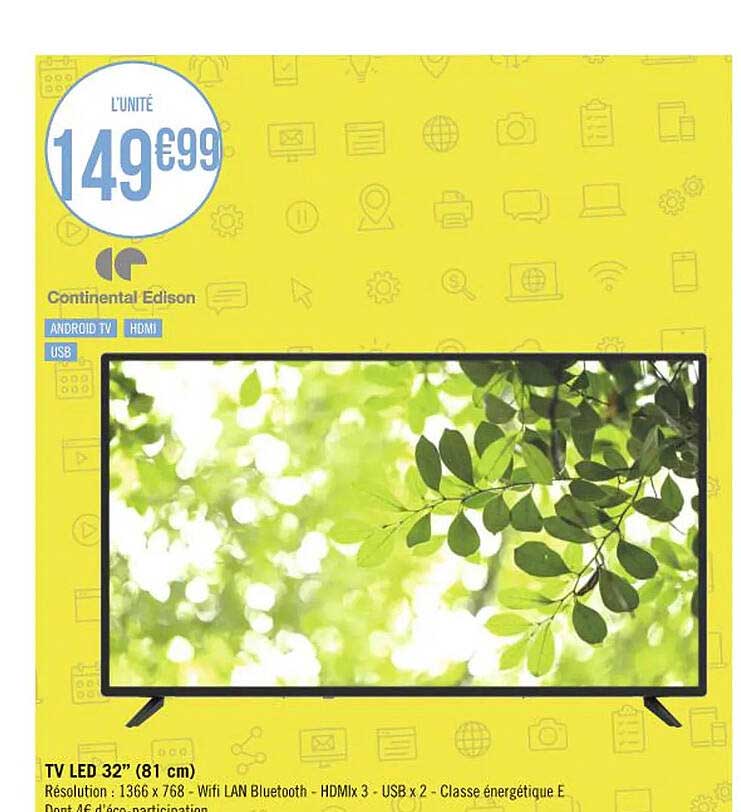 Promo Tv Led 32" Continental Edison chez Casino Supermarchés ...