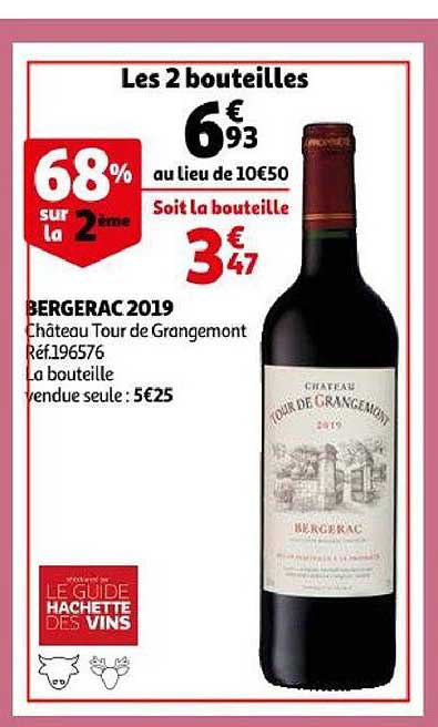 Promo Bergerac 2019 Château Tour De Grangemont chez Auchan - iCatalogue.fr