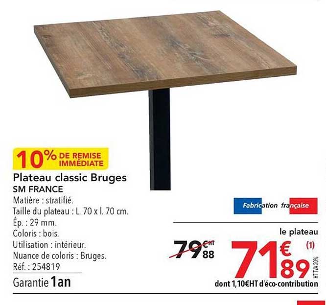 Promo Plateau Classic Bruges Sm France chez METRO - iCatalogue.fr