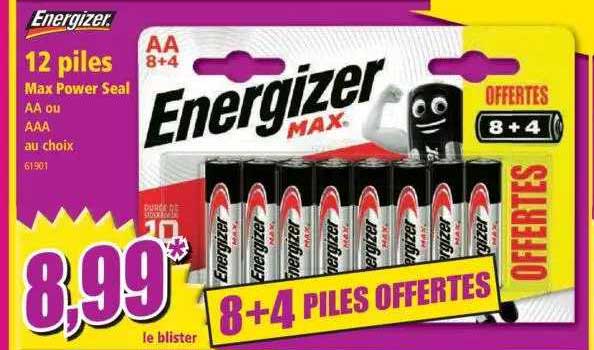 Promo 12 Piles Max Power Seal Aa Ou Aaa Au Choix Energizer chez Norma ...