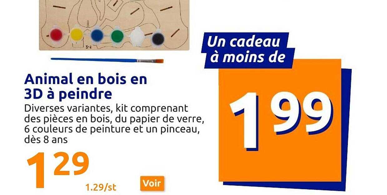 Promo Animal En Bois En 3d à Peindre chez Action - iCatalogue.fr